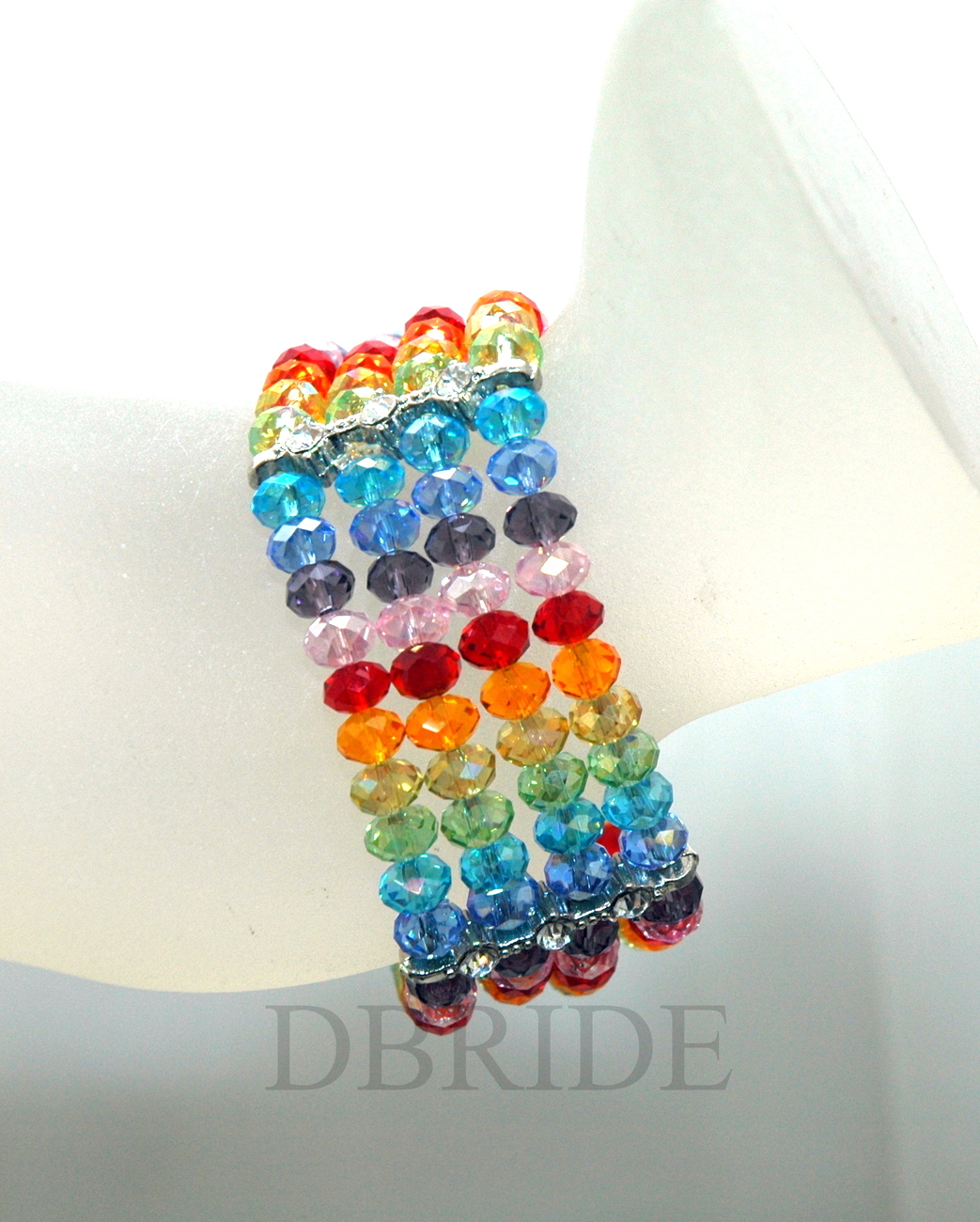 Rainbow Beaded Bracelet - Multi Strand Bracelet - Colorful Bracelet on ...